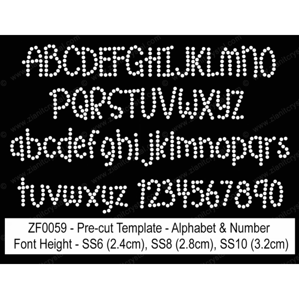 ZF0059 Rhinestone Font Pre Cut Template Set zf0059-rhinestone-font-pre-cut-template-set
